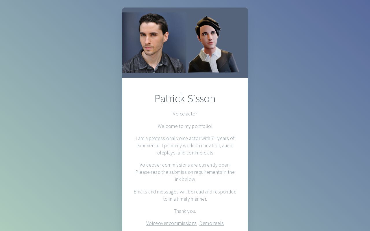 Patrick Sisson - Voice Actor